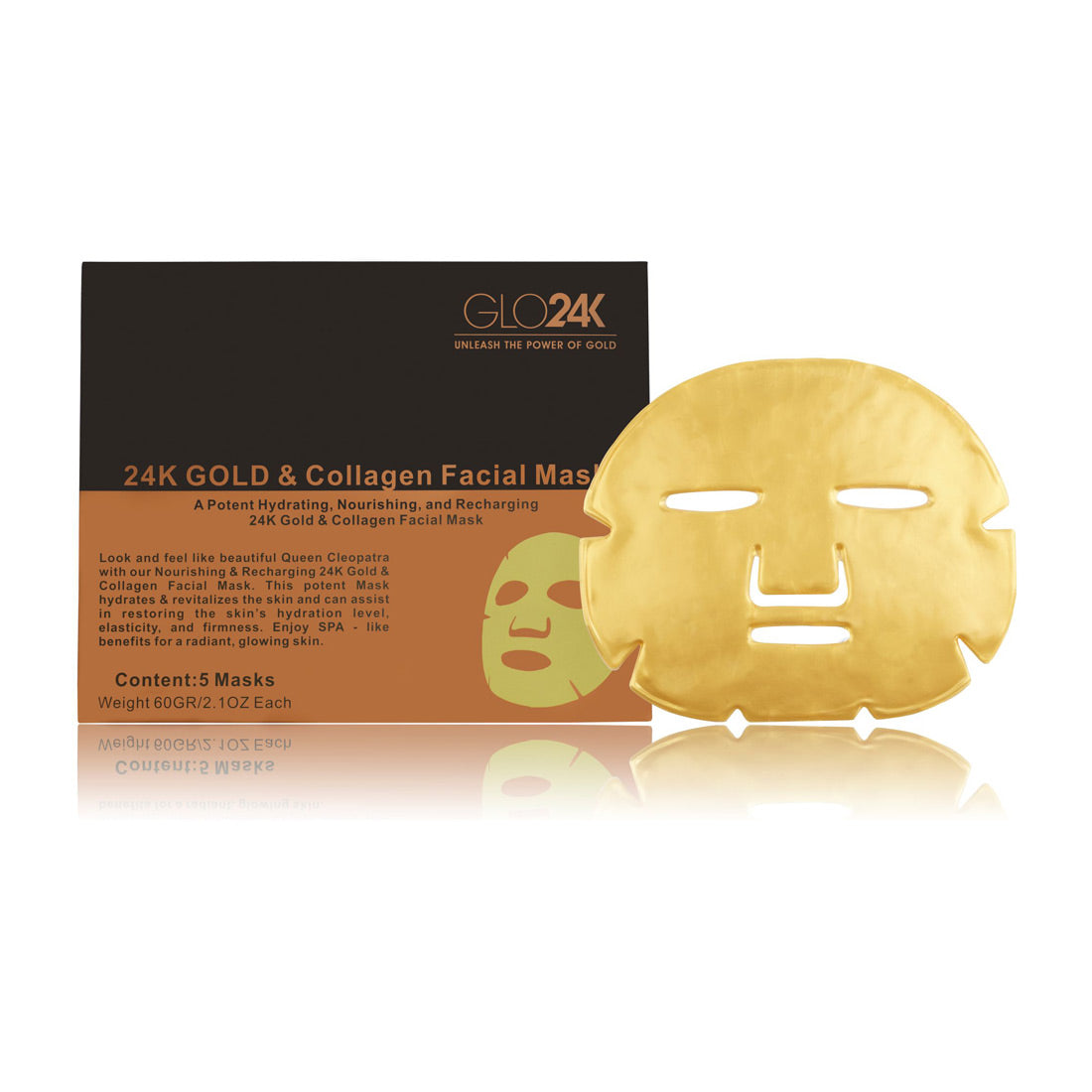 24K Gold & Collagen Facial Mask (Pack of 5) – GLO24K